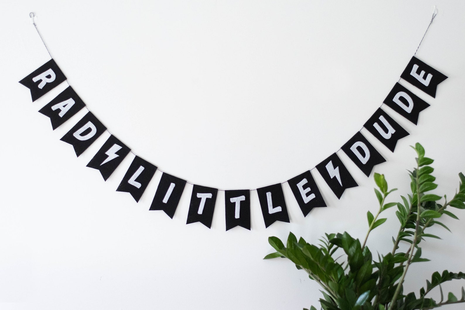 Rad Little Dude Lightning Bolt Felt Flag Banner for Boy's Nursery Kid's ...