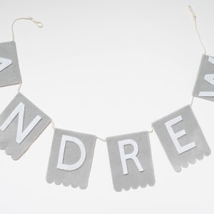 CUSTOM Name Felt Scalloped Flag Square Pennant Banner for Children and ...
