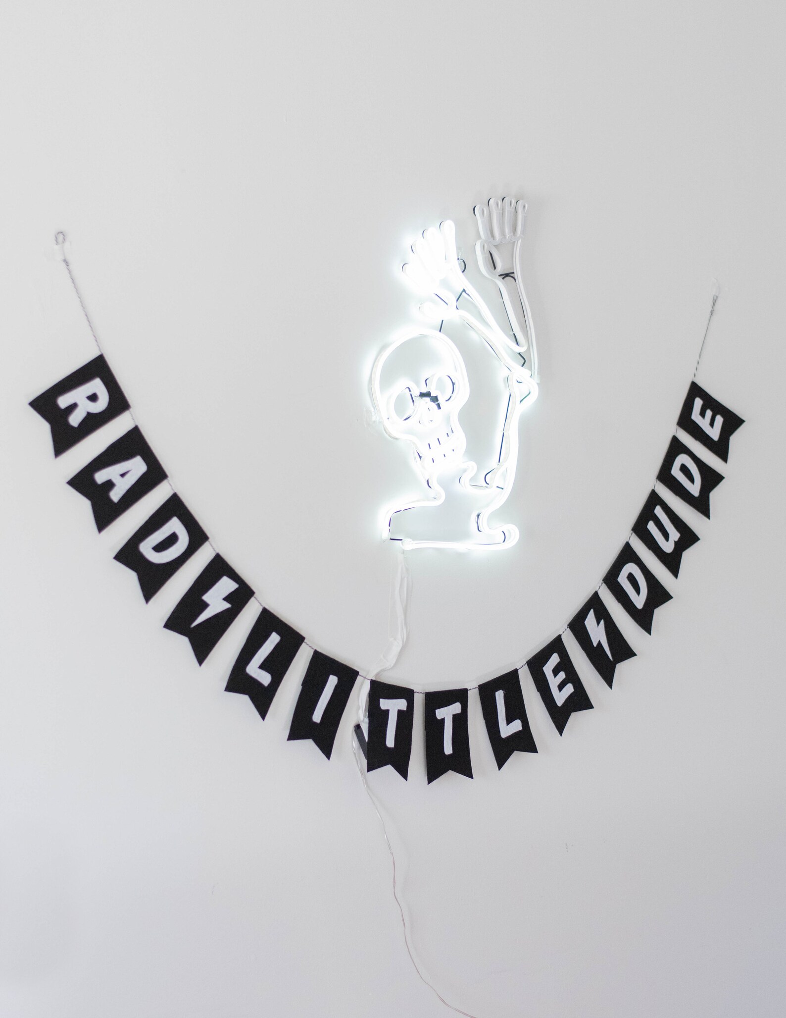 Rad Little Dude Lightning Bolt Felt Flag Banner for Boy's Nursery Kid's ...