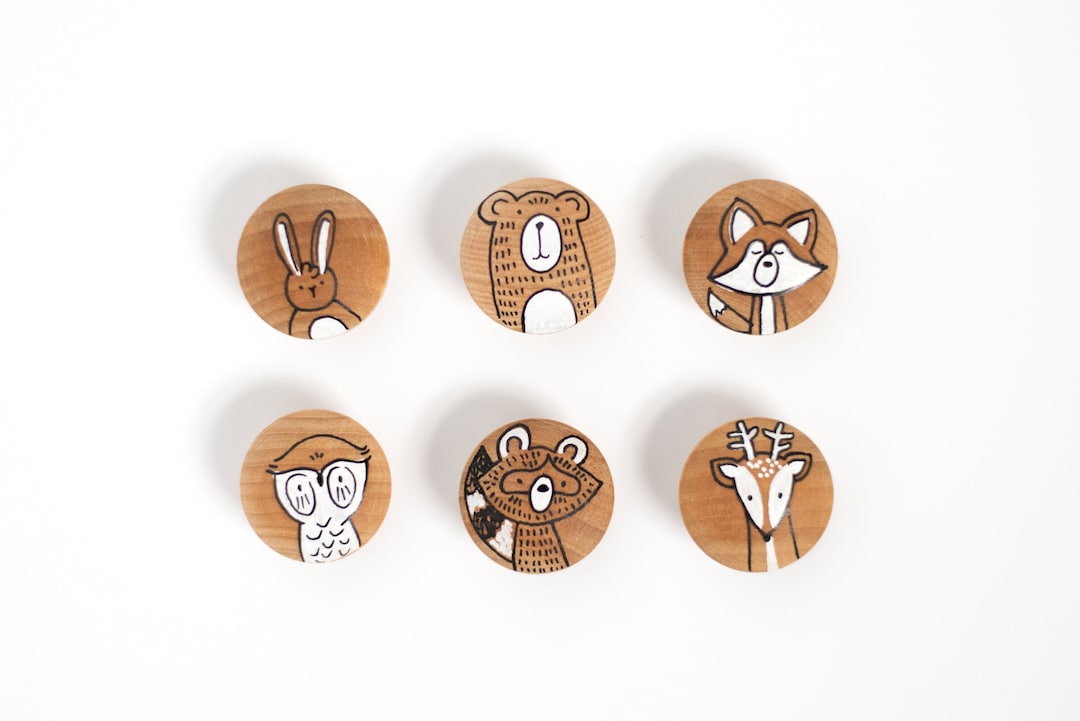 Woodland Forest Critter Nursery Knobs - Hand Painted Boho Bear, Deer, Raccoon, Rabbit, Owl, and ...