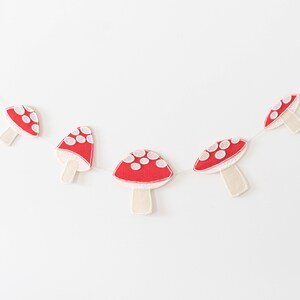 Mushroom Banner With Red and Cream Dotted Mushrooms for Woodland ...