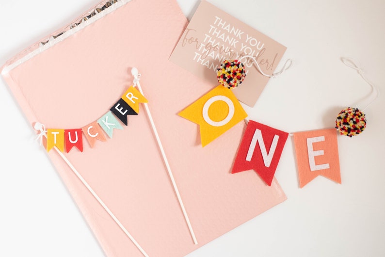 CUSTOM Small Name Felt Flag Square Pennant Banner With Pom - Etsy