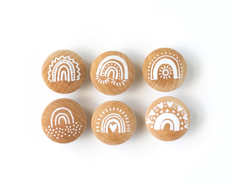 Boho Rainbow Hand Painted Drawer Knobs Pulls for Nursery and - Etsy