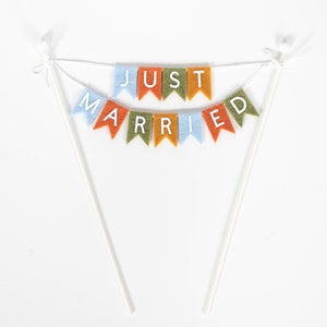 Personalized Name Felt Flag Pennant Cake Topper Boho Handmade First ...