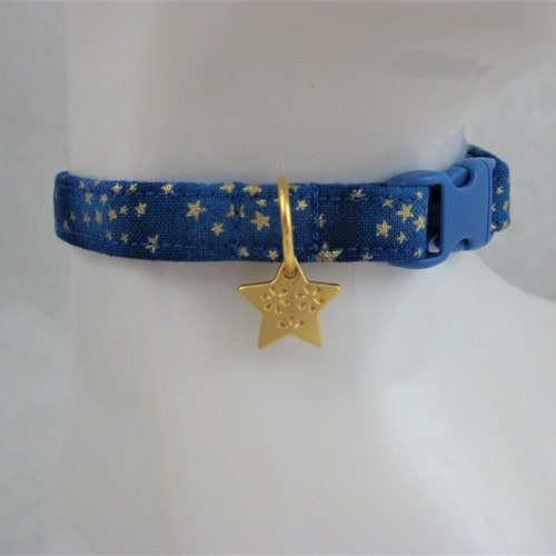 Cat Collar White With Metallic Gold Stars and Starbursts - Etsy