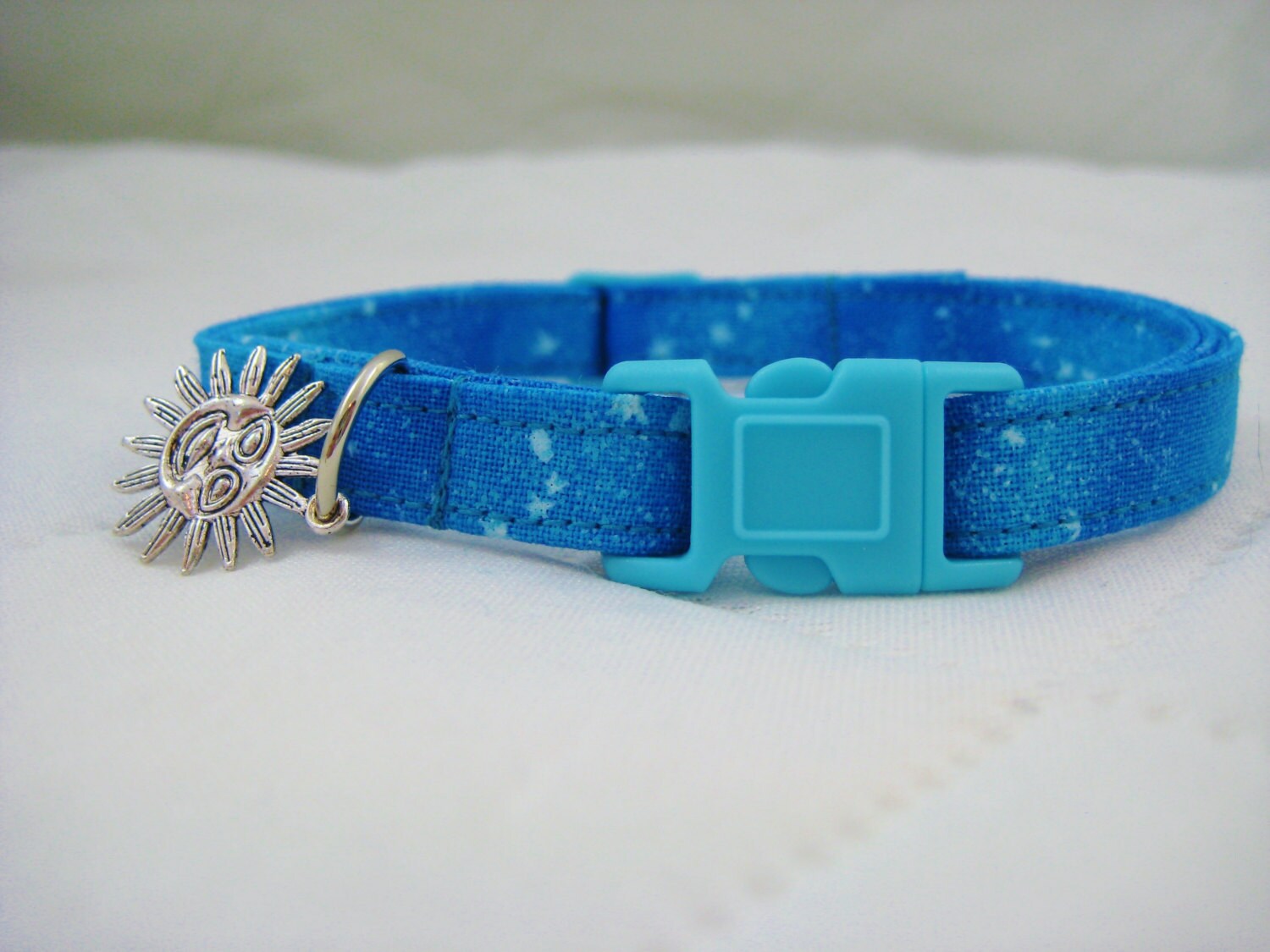 Cat Collar Aqua Blue or Pink With Stars or Metallic Floral | Etsy