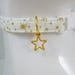 Cat Collar - White With Metallic Gold Stars and Starbursts With a Matte ...