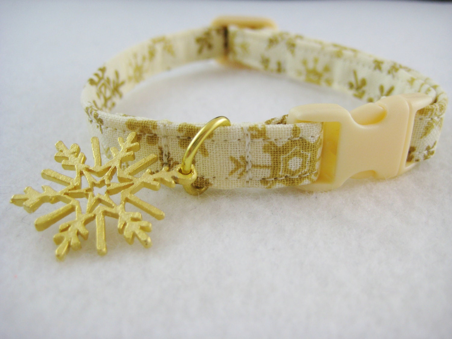 Cat Collar Copper Metallic Stars or Gold Snowflakes With a | Etsy