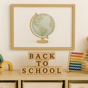 Digital Download | Watercolor Globe Printable | Back to School Playroom ...