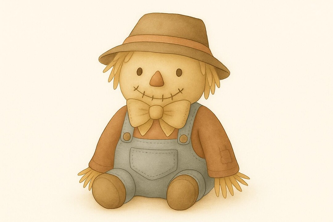 Digital Download - Stuffed Scarecrow Watercolor Print – Fall Wall Art ...