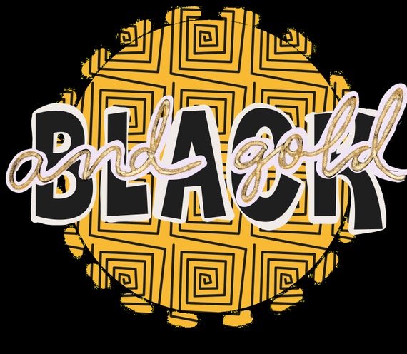 Gold Black and White Team Spirit Png Sublimation Download | Etsy