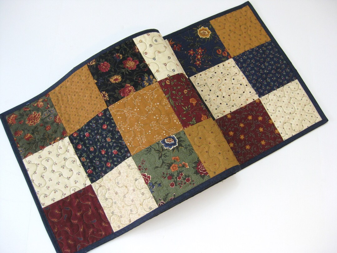 Patchwork Quilted Table Runner, Kansas Trouble Fabric, 14 1/4 X 45 1/4 ...