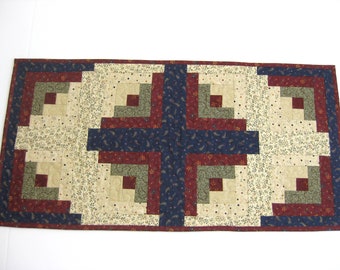 Log Cabin Quilted Table Runner - Etsy