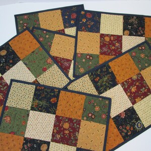 Quilted Placemats, Patchwork Placemats, Country Placemats. Set of 6 ...