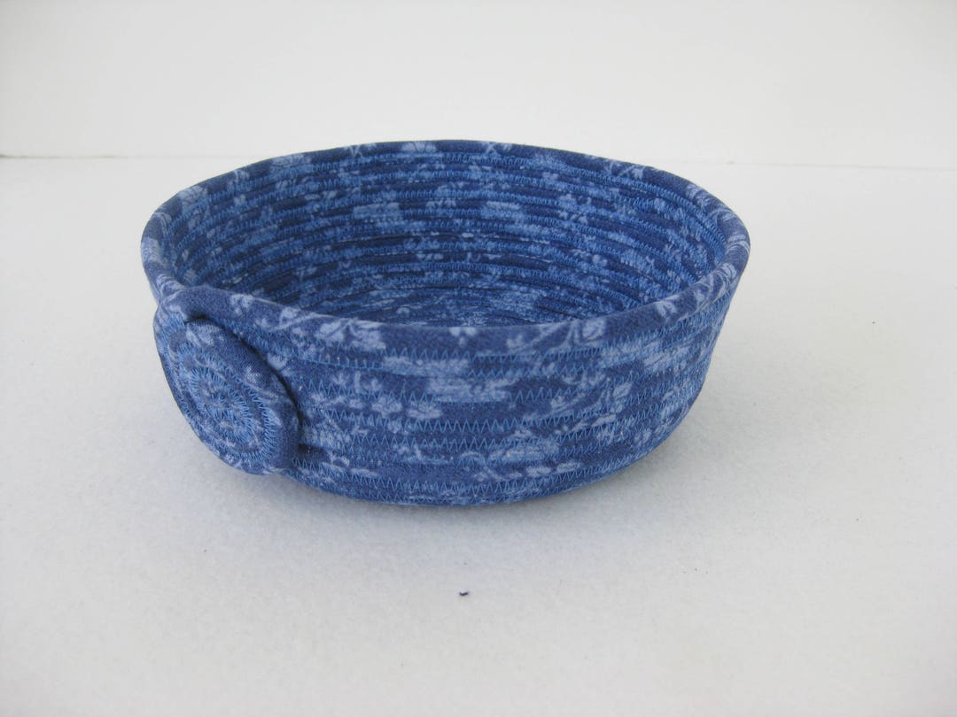 Handcrafted Rope Bowl, Rope Basket, Coiled Rope Basket, Fabric Pottery ...