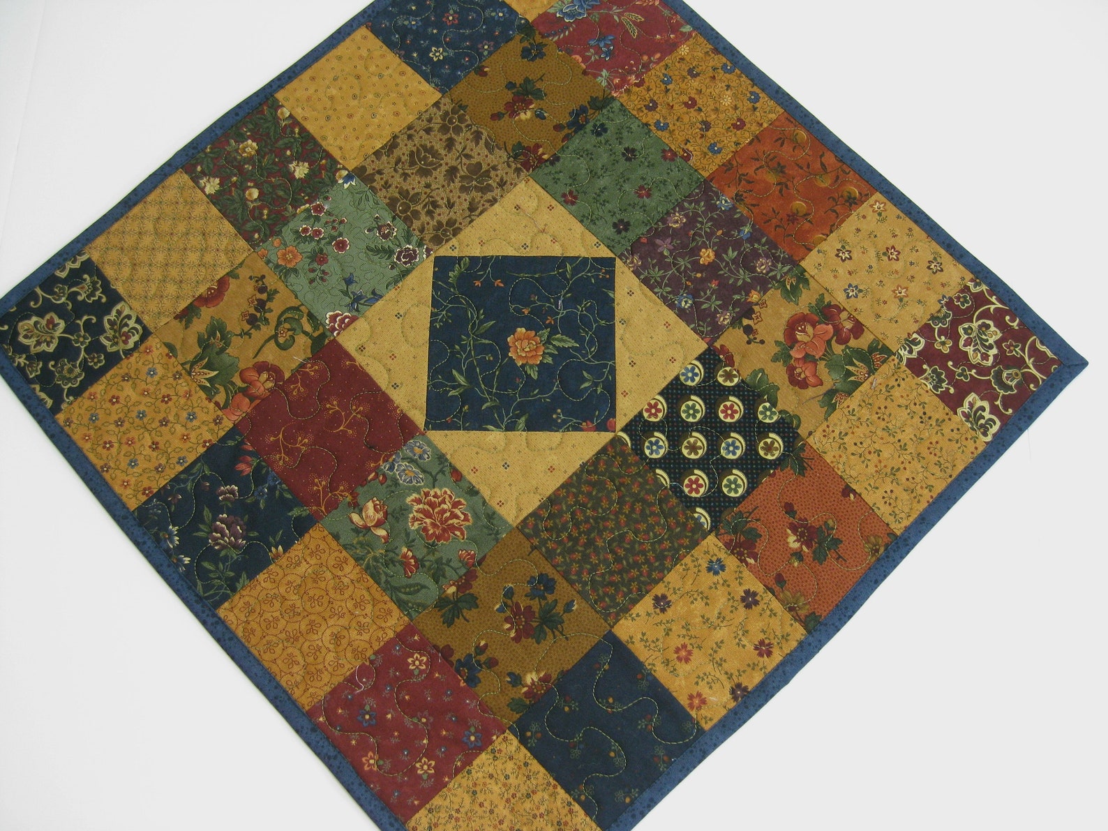 Patchwork Quilted Table Topper Handmade Country Table Mat - Etsy