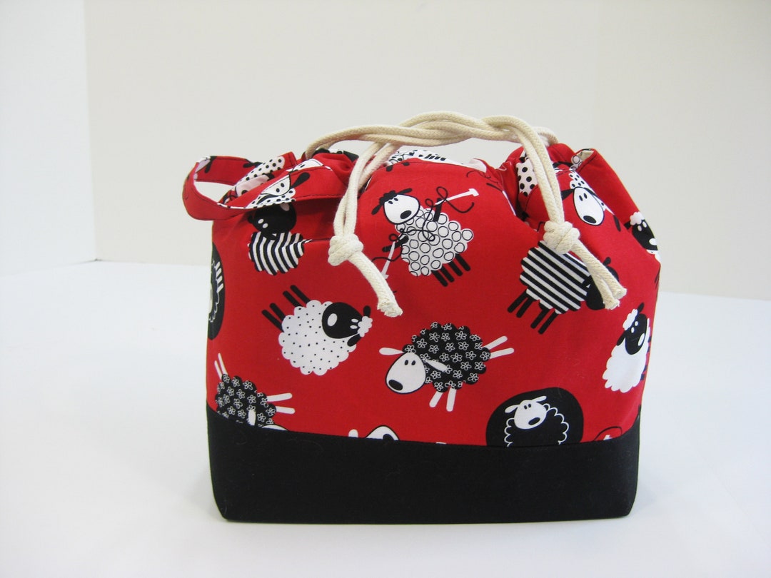 Large Knitting Project Bag, Crochet Project Bag, Large Drawstring ...