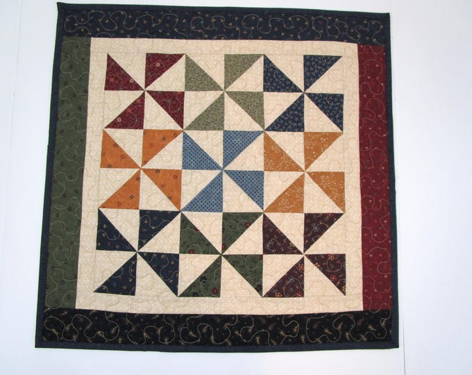 Quilted Table Topper, Pinwheel Table Topper, Farmhouse Table Mat ...