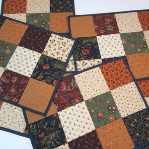 Quilted Placemats, Patchwork Placemats, Country Placemats. Set of 6 ...