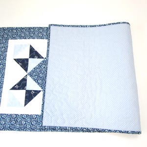 Quilted Table Runner, Quilted Star Table Runner, Blue Star Table Runner ...