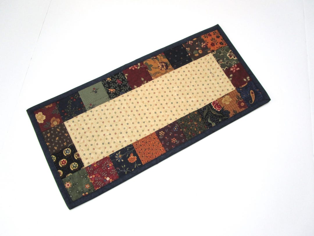 Quilted Table Topper, Small Quilted Table Mat, Table Topper, Scrappy ...