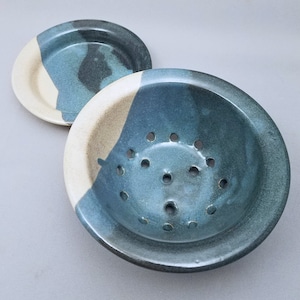 Berry Washer, Mini Colander Bowl With Matching Plate, Pottery Strainer ...