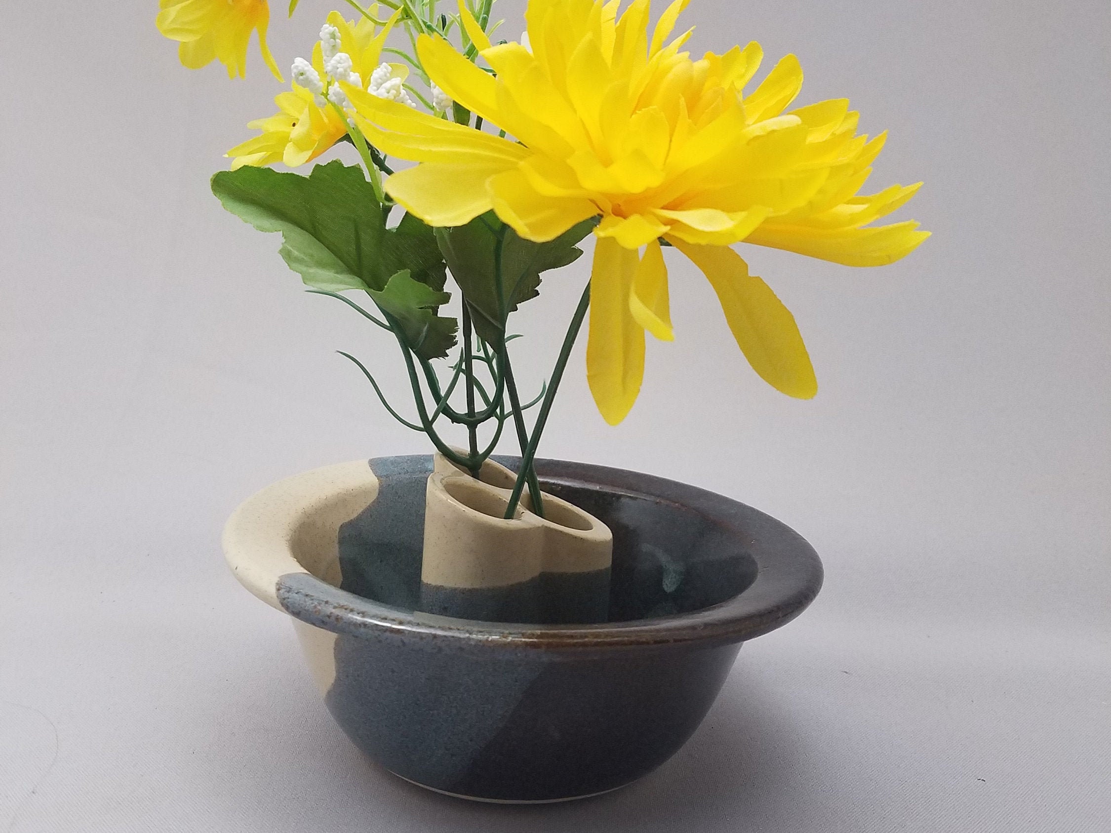 FLOWER BOWL VASE, Ikebana Flower Bowl, Fresh or Dried or Artificial ...