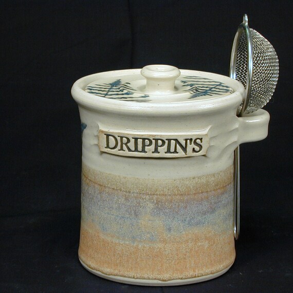 DRIPPINGS JAR Bacon Grease Strainer Grease Jar Drippings - Etsy