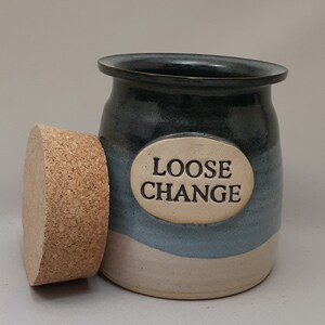 LOOSE CHANGE Jar, Money Jar, Coin Holder, Pottery Cash Container, Money ...