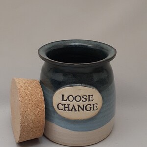 LOOSE CHANGE Jar, Money Jar, Coin Holder, Pottery Cash Container, Money ...