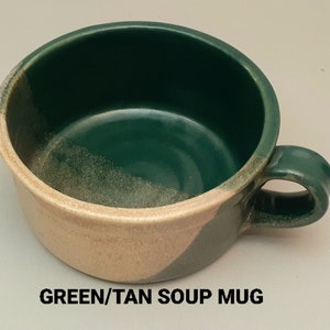 LARGE SOUP MUG, 20 Oz Soup Bowl, Pottery Chili or Gumbo Bowl With ...