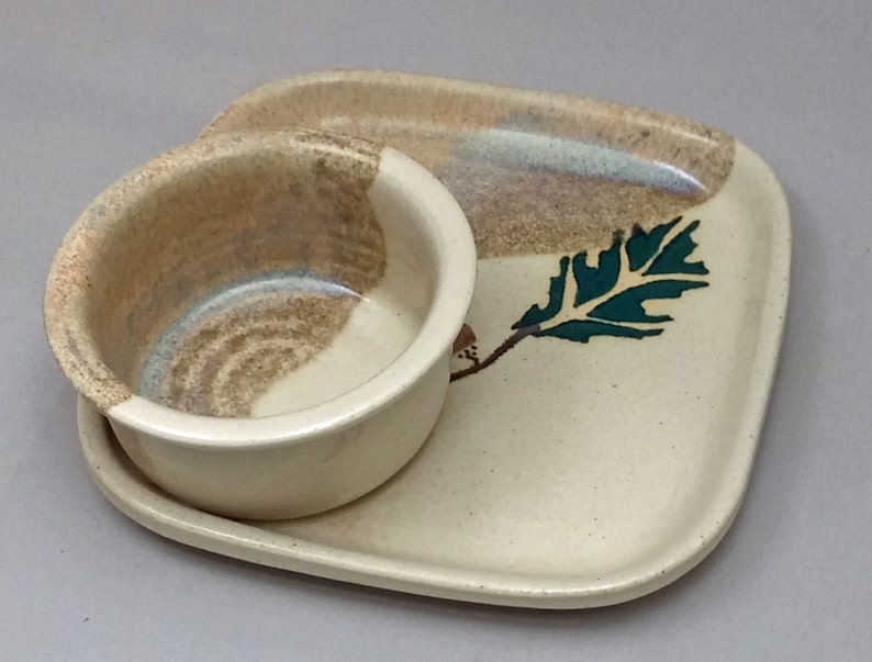 SMALL SNACK TRAY, One Piece Server, Plate With Attached Bowl, Chip and ...