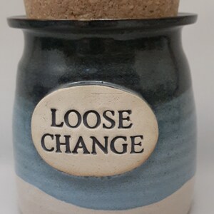 LOOSE CHANGE Jar, Money Jar, Coin Holder, Pottery Cash Container, Money ...
