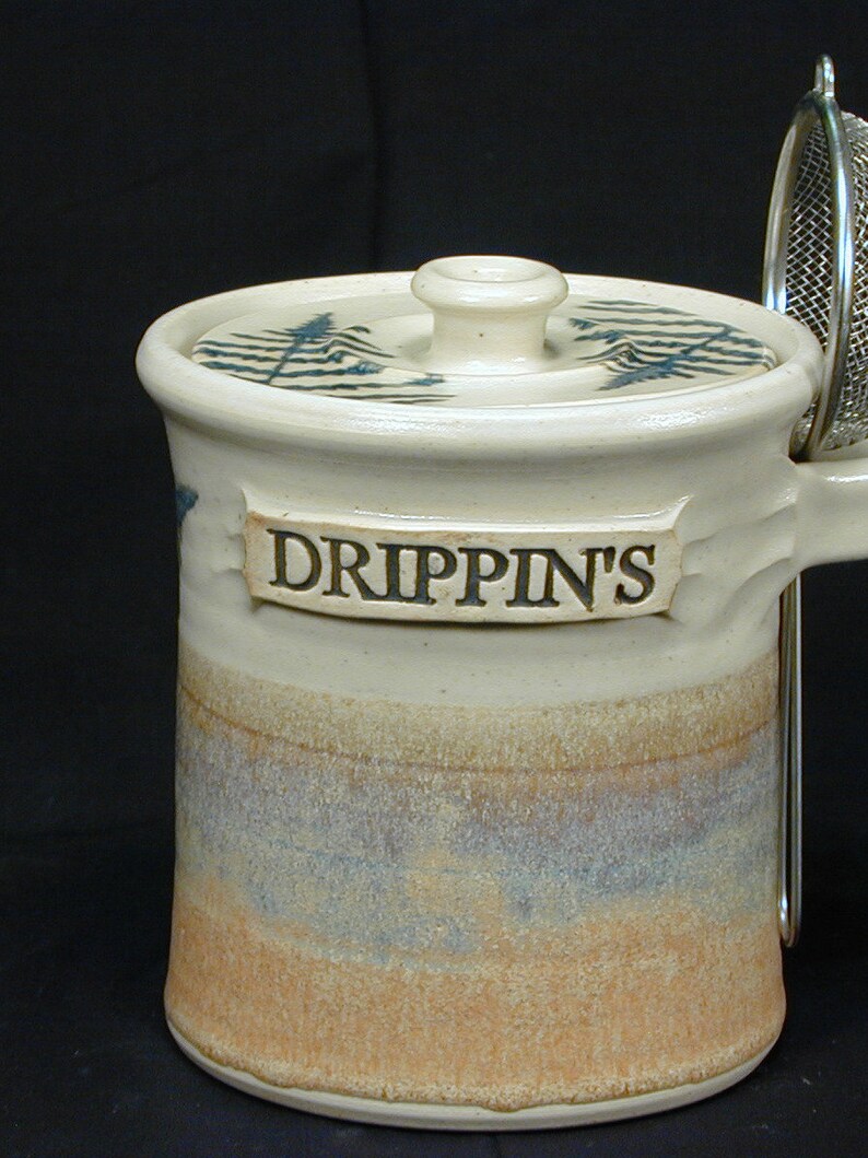 Grease Jar Drippings Jar Pottery Ceramic Drippings | Etsy