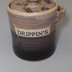 Grease Jar, Drippings Jar, Pottery, Ceramic, Drippings Container ...