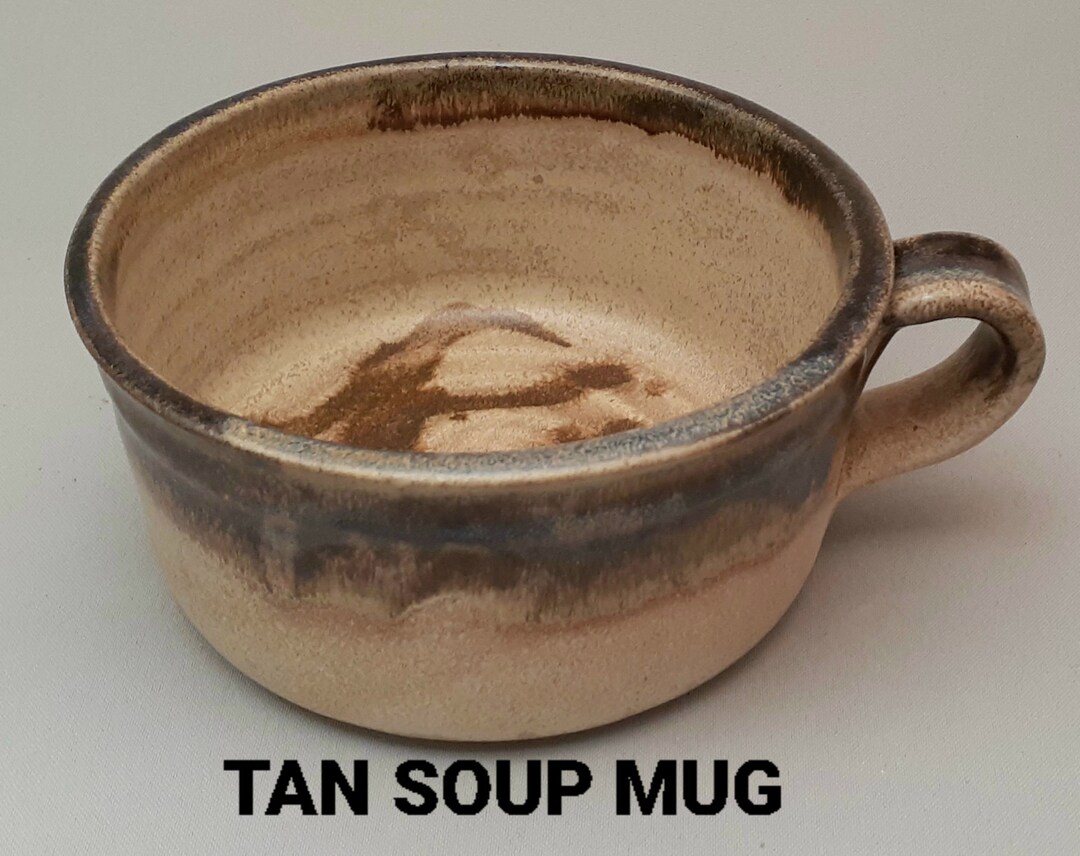 LARGE SOUP BOWL, 20 Ounce Soup Mug, Pottery Chili Bowl With Handle ...