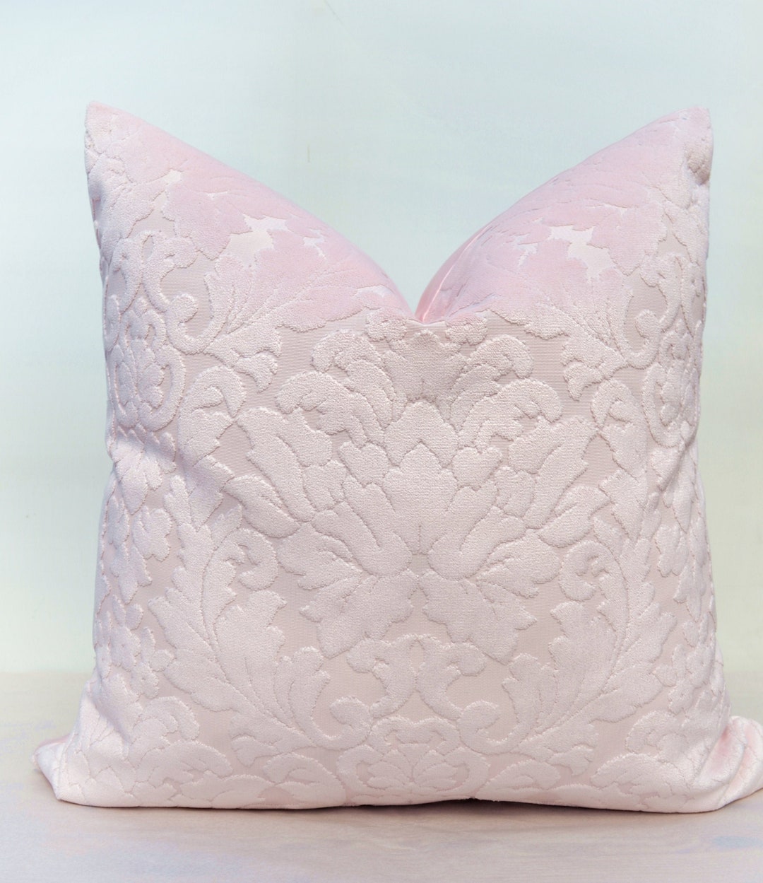 Pink Velvet Pillow Cover, Pink Pillow Cover, Damask Pink Velvet Pillow ...