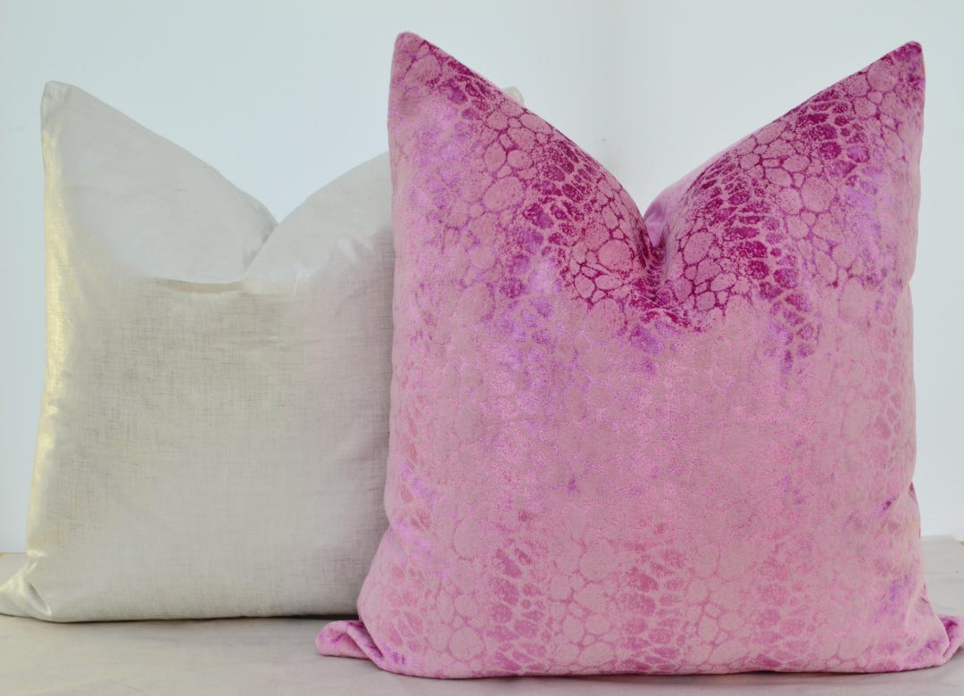 Pink Velvet Pillow Cover,velvet Pillow Cover,patterned Velvet Pillow ...