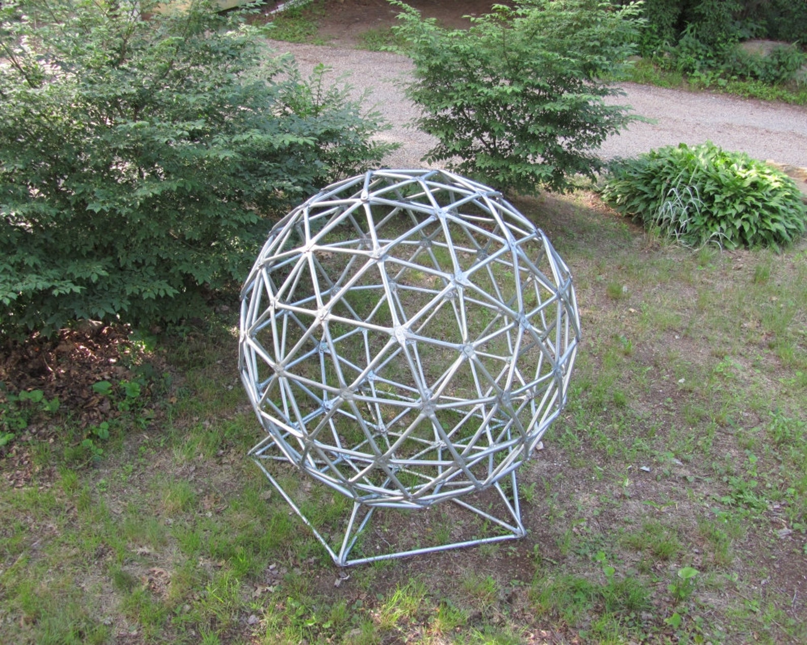 Geodesic Sphere Sculpture, Metal Yard Art, Over 4 Ft High - Etsy