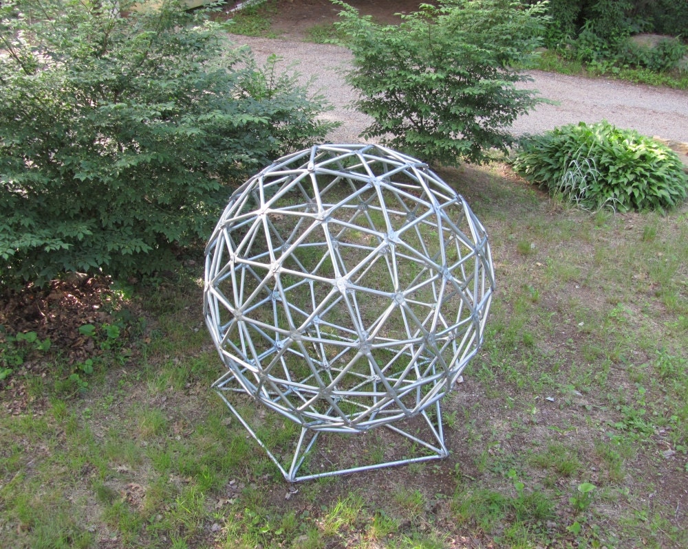 Geodesic Sphere Sculpture, Metal Yard Art, Over 4 Ft High - Etsy
