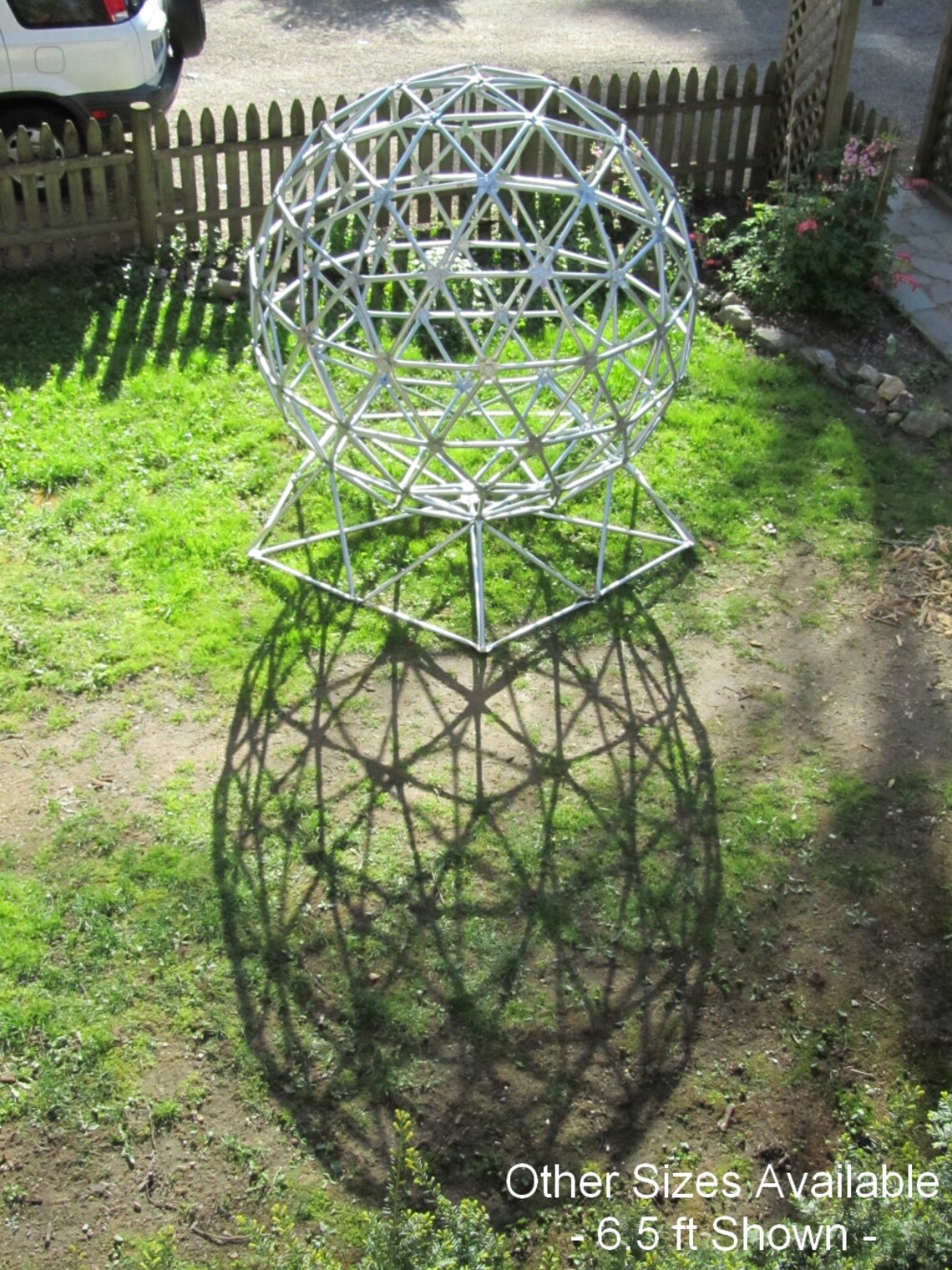 Geodesic Sphere Sculpture, Metal Yard Art, Over 4 Ft High - Etsy