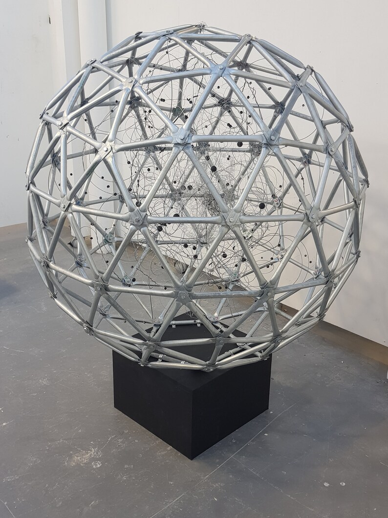 Geodesic Sphere Sculpture, Metal Yard Art, Over 4 Ft High - Etsy