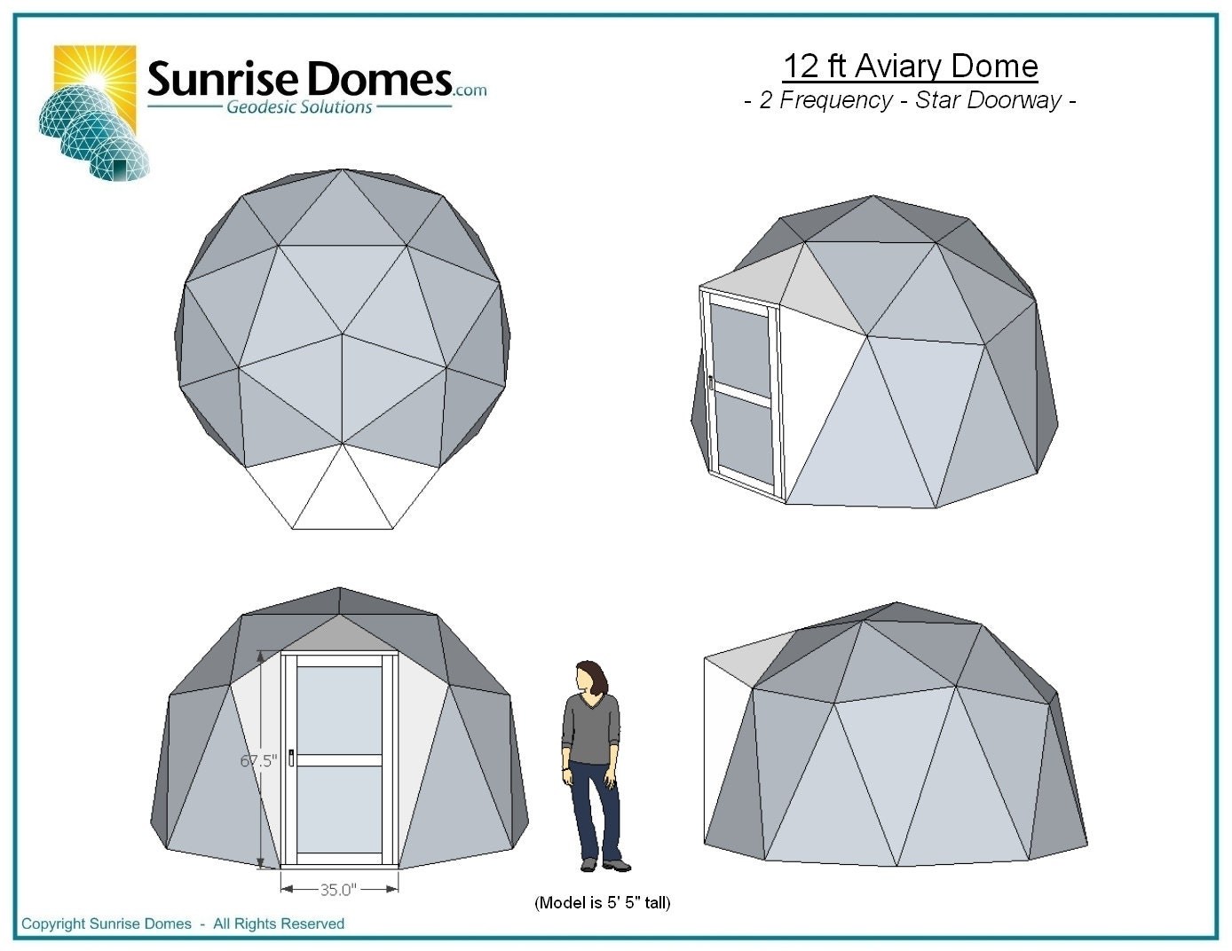 12 Ft Geodesic Dome Outdoor Aviary, Chicken Enclosure, Animal Pen ...