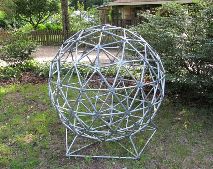 Geodesic Sphere Sculpture, Metal Yard Art, Over 4 Ft High - Etsy
