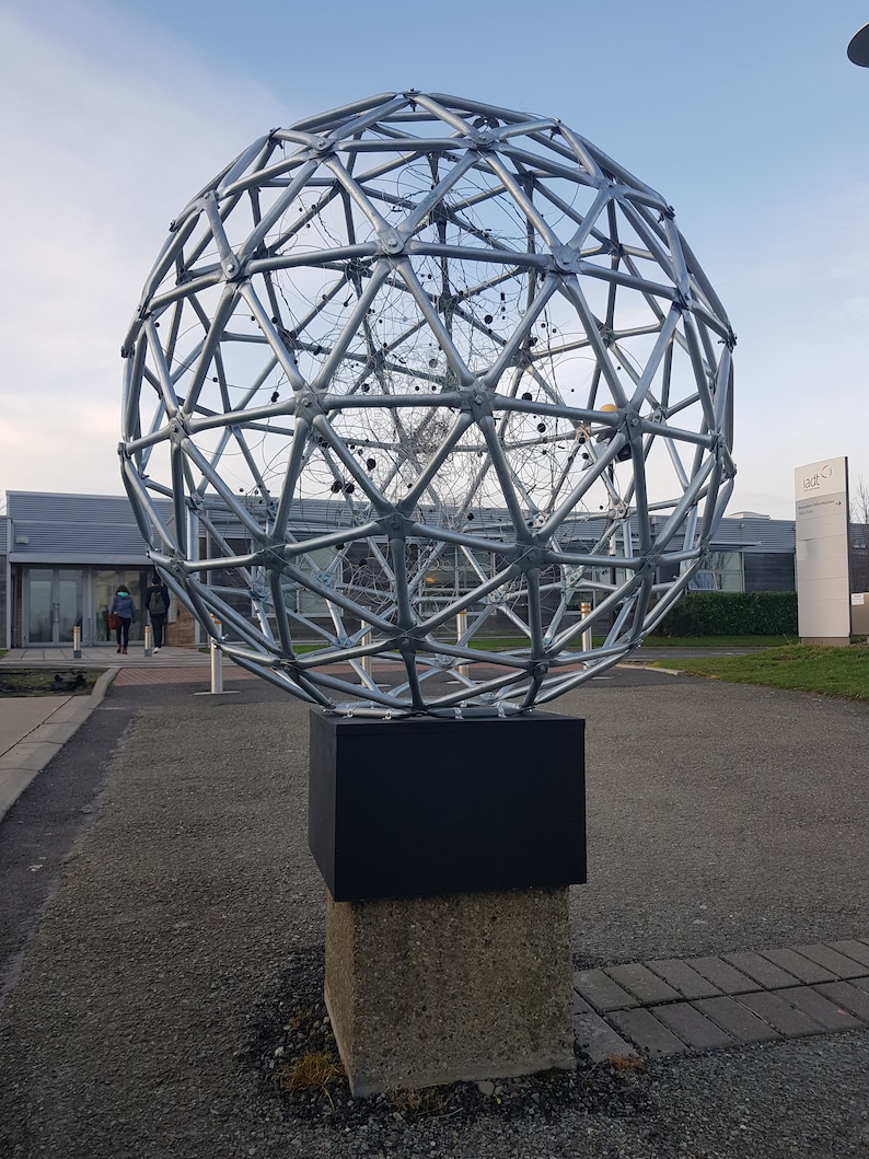 Geodesic Sphere Sculpture, Metal Yard Art, Over 4 Ft High - Etsy