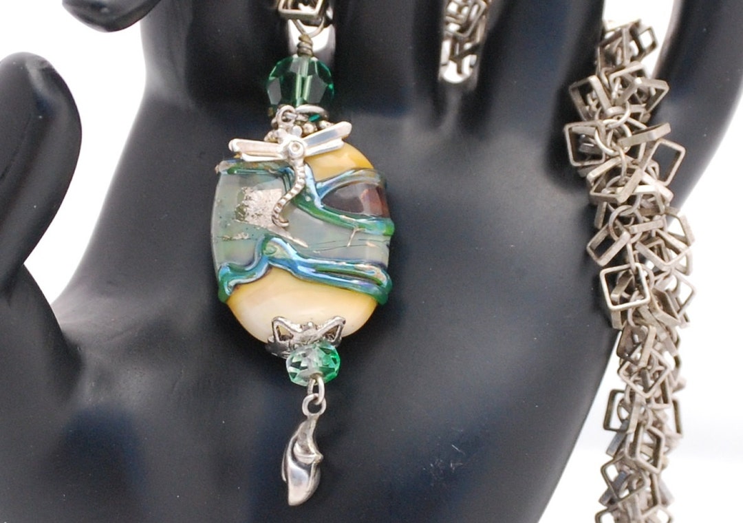 Tranquil Silvery Fields of Green Necklace Price Reduced - Etsy