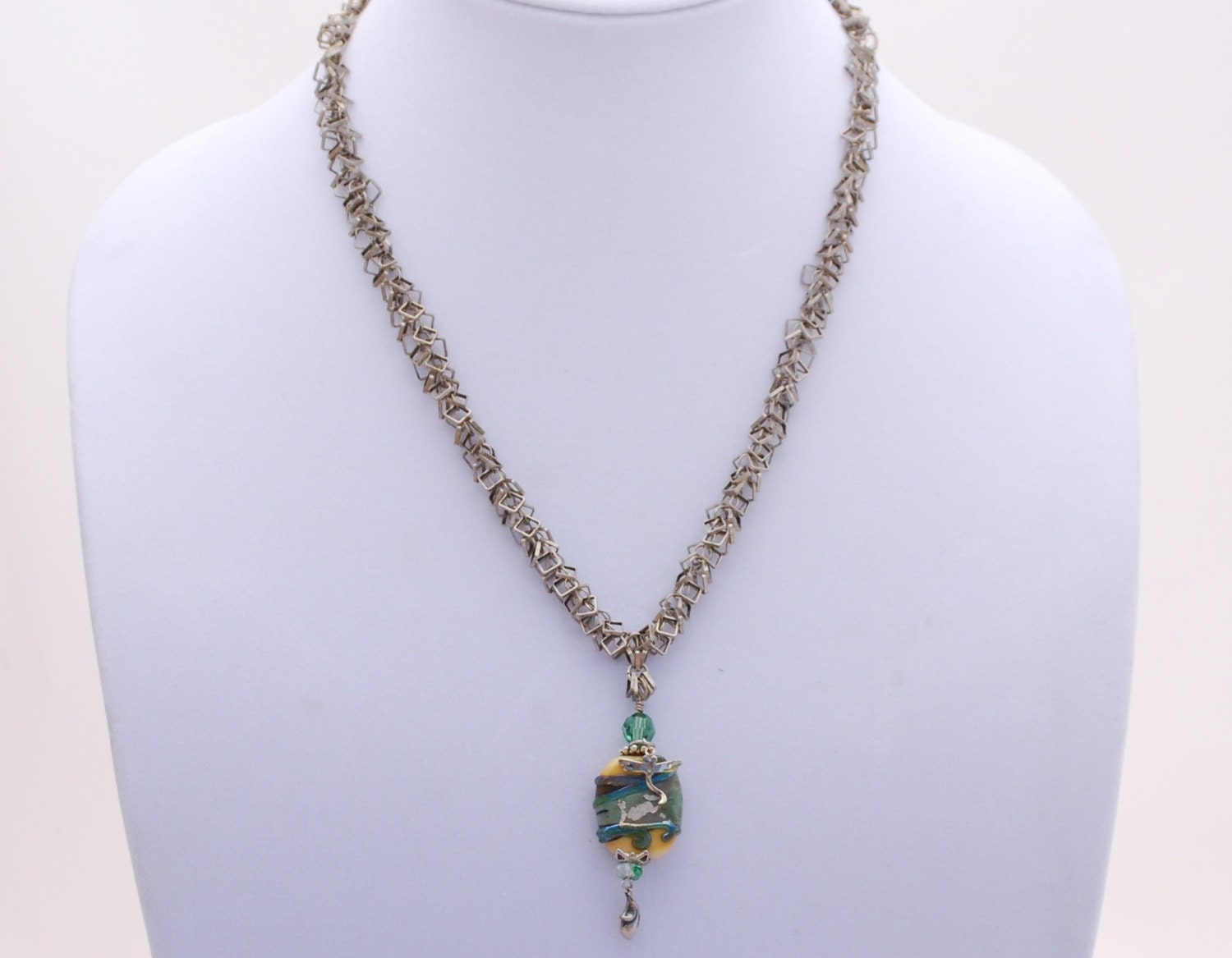 Tranquil Silvery Fields of Green Necklace Price Reduced - Etsy