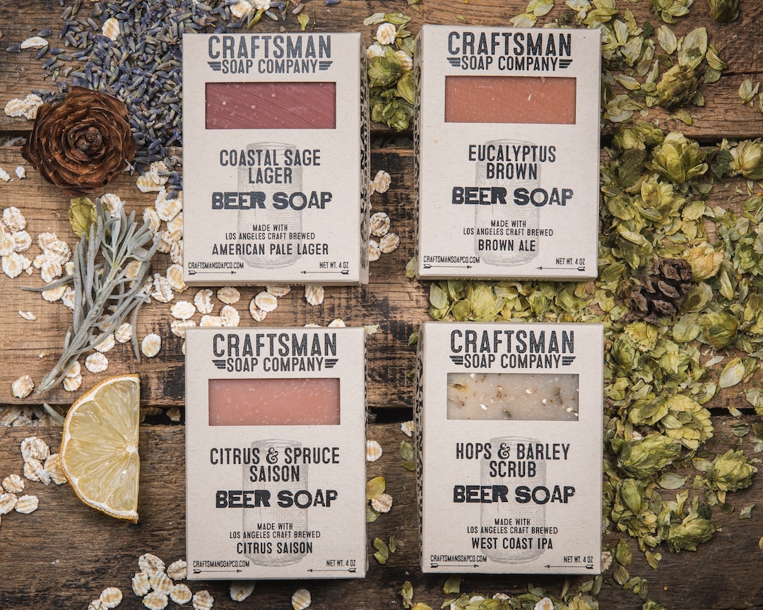 Beer Soap Gift Set, Four Bars. Vegan Palm-free Soap. 100% All-natural ...