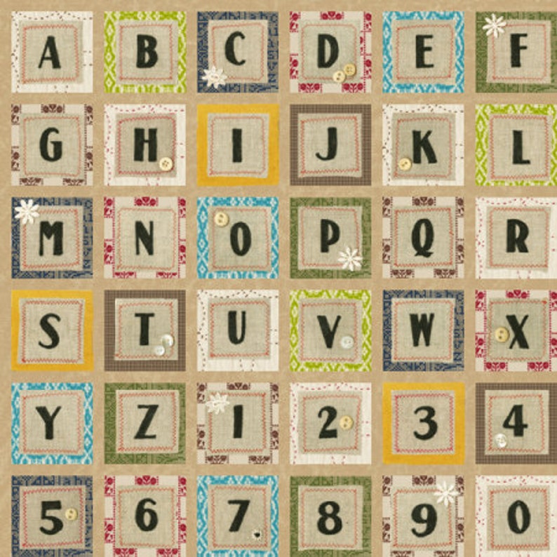 Blend Fabrics Alphabet Ivory Tilly Collection - Etsy