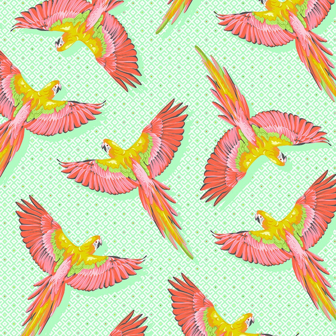 Tula Pink - Daydreamer - Macaw Ya Later - PWTP170 Mango - Etsy